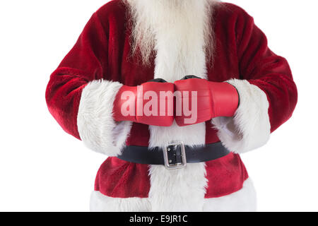 Santa Claus wears boxing gloves Stock Photo - Alamy