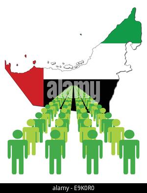 United Arab Emirates population map. Large group of people in a shape ...
