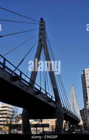 Iron Suspension Bridge pedestrian footbridge Pitlochry Stock Photo - Alamy