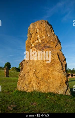 Stone circle on ham hill built by the Millenium Project to commemorate ...