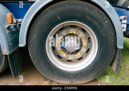 Loose wheel nut indicator tags on HGV Stock Photo - Alamy