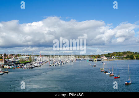 Lymington Ferry Terminal seen from a departing Isle of Wight Ferry ...