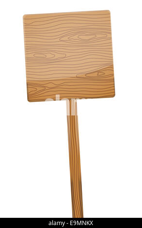 Wooden sign post on a white background Stock Photo - Alamy