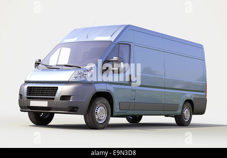 Blue commercial delivery van Stock Photo - Alamy