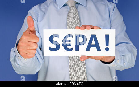 Sepa Single Euro Payments Area on a blue cube with european flag Stock ...