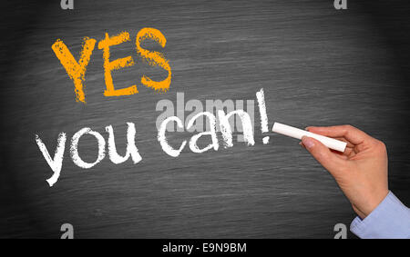 Handwriting text Yes You Can. Business concept Positivity Encouragement ...