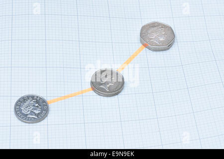 Coins increasing in line Stock Photo - Alamy