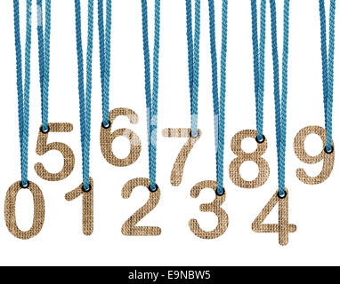 Letters hanging strings Stock Photo - Alamy