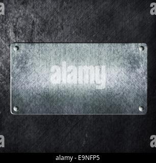 Blank textured metal rectangle sign plaque isolated on a white ...