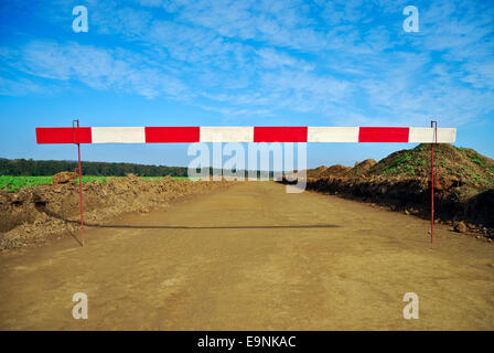 A roadblock at a construction site Stock Photo - Alamy