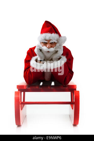 Christmas sledge with Santa Claus Stock Photo - Alamy