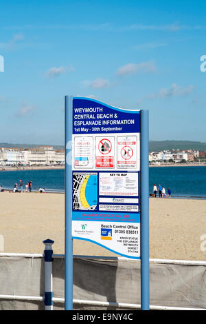 Beach Safety Sign in Weymouth Dorset Stock Photo - Alamy