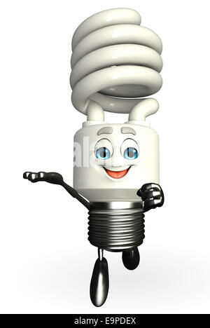 Cartoon Character of CFL is running Stock Photo - Alamy
