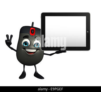 Cartoon Character of Computer Mouse with tab Stock Photo - Alamy