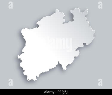 Modern Map - North Rhine-Westphalia map of Germany with counties and ...