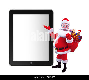 Illustration of santa claus with tab Stock Photo - Alamy