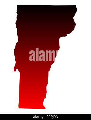 Vermont US state map red outline border. illustration isolated on white ...