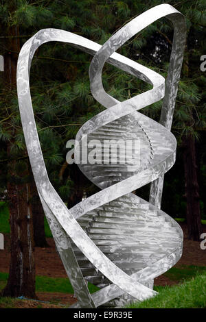 DNA Double Helix sculpture by Charles Jencks in Clare College Stock ...
