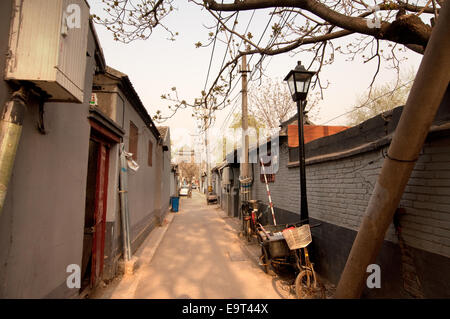 A hutong (a traditional alley / narrow street) in Beijing, China Stock ...