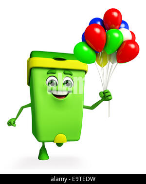 Cartoon Character of Dustbin is running Stock Photo - Alamy