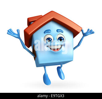 Happy house cartoon funny character thumb up cool sunglasses isolated ...