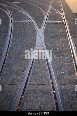 streetcar rail tracks Stock Photo - Alamy