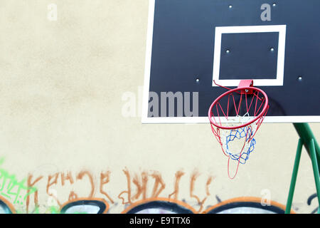 A close up of a broken basketball hoop at playground Stock Photo - Alamy
