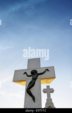 White marble statue of Jesus Christ at Kylemore Abbey in Connemara ...