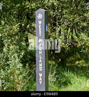 Waymarker Post for the West Highland Way Long Distance Footpath, Argyll ...
