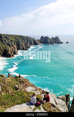 pednvounder beach, treen, cornwall, uk Stock Photo - Alamy