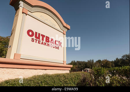 Outback Steak House Restaurant Sign Billboard Outdoors Florida Stock ...