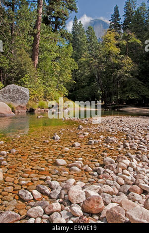 Yosemite National Park, valley floor flooding from the Merced River ...
