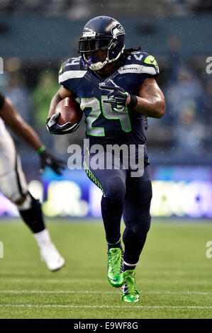 Seattle Seahawks running back George Holani (36) arrives before an NFL ...