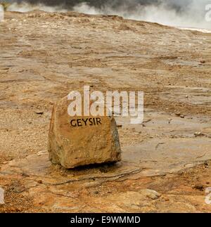 Geyser sign Iceland Stock Photo - Alamy