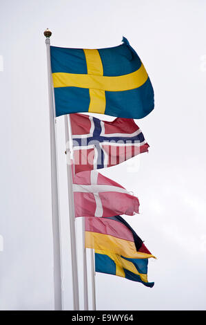 Denmark and Germany, symbol of country. Danish vs German national flags ...