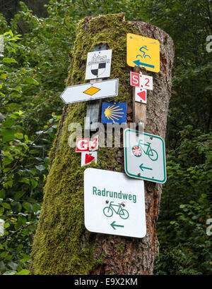Cycle path signs in the Forest of Dean,New Fancy Colliery Screens Stock ...
