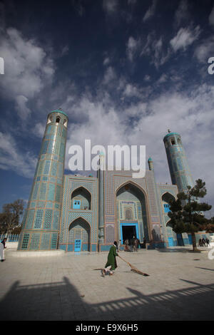 Balkh in Balkh Province, Afghanistan. View across a farm and fields to ...