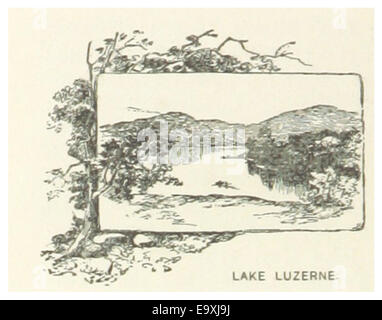 An 1891 illustration of Lake Luzerne, a scenic lake in the Adirondack ...