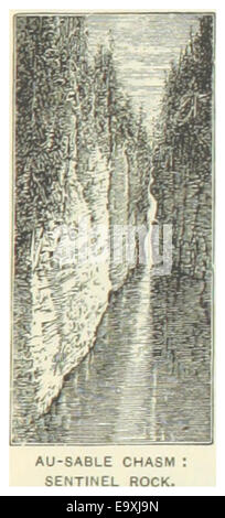 An 1891 illustration of Au Sable Chasm in New York, featuring the ...
