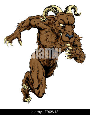 Running ram mascot illustration of a ram animal sports mascot or ...