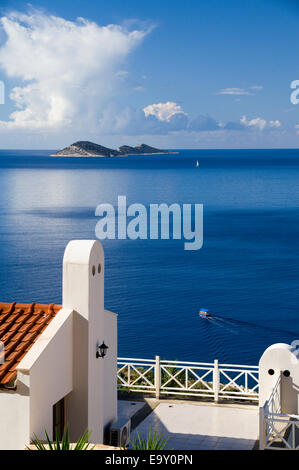 Kalkan Bay and Snake and Mouse Islands, Kalkan, Lycian Coast, Turkey ...