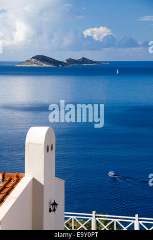 Kalkan Bay and Snake and Mouse Islands, Kalkan, Lycian Coast, Turkey ...
