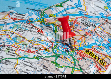 Road Map of Bristol, England Stock Photo - Alamy