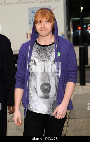 Rupert Grint leaving the BBC Radio 2 studios Featuring: Rupert Grint ...