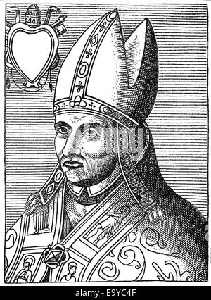Portrait of Pope Sylvester II (946-1003) Originally known as Gerbert of ...