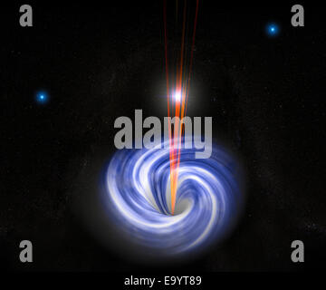 Computer generated black hole swallowing galaxy Stock Photo - Alamy