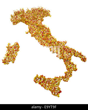 Italy 3d golden map Stock Photo - Alamy