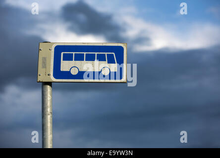 Finnish bus stop sign ( long range buses ) , Finland Stock Photo ...