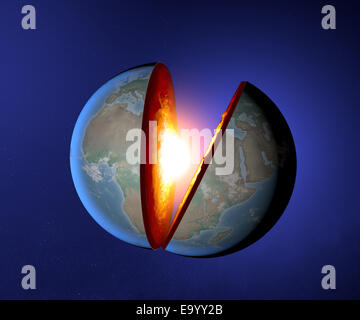 Earth's core, Earth, world, split, geophysics Stock Photo - Alamy