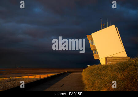 Odd unusual shaped buildings at Rossall Point Observatory, weird ...